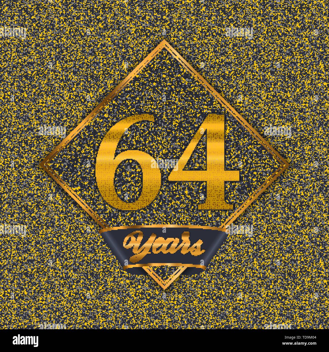 Golden number sixty-four years (64 years) celebration design ...