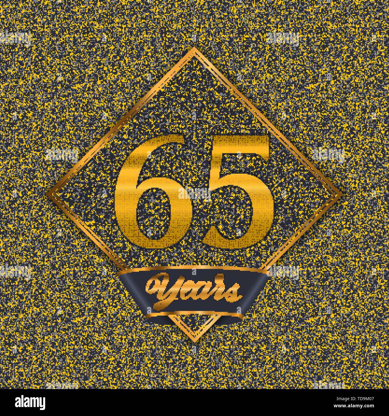 Golden number sixty-five years (65 years) celebration design ...