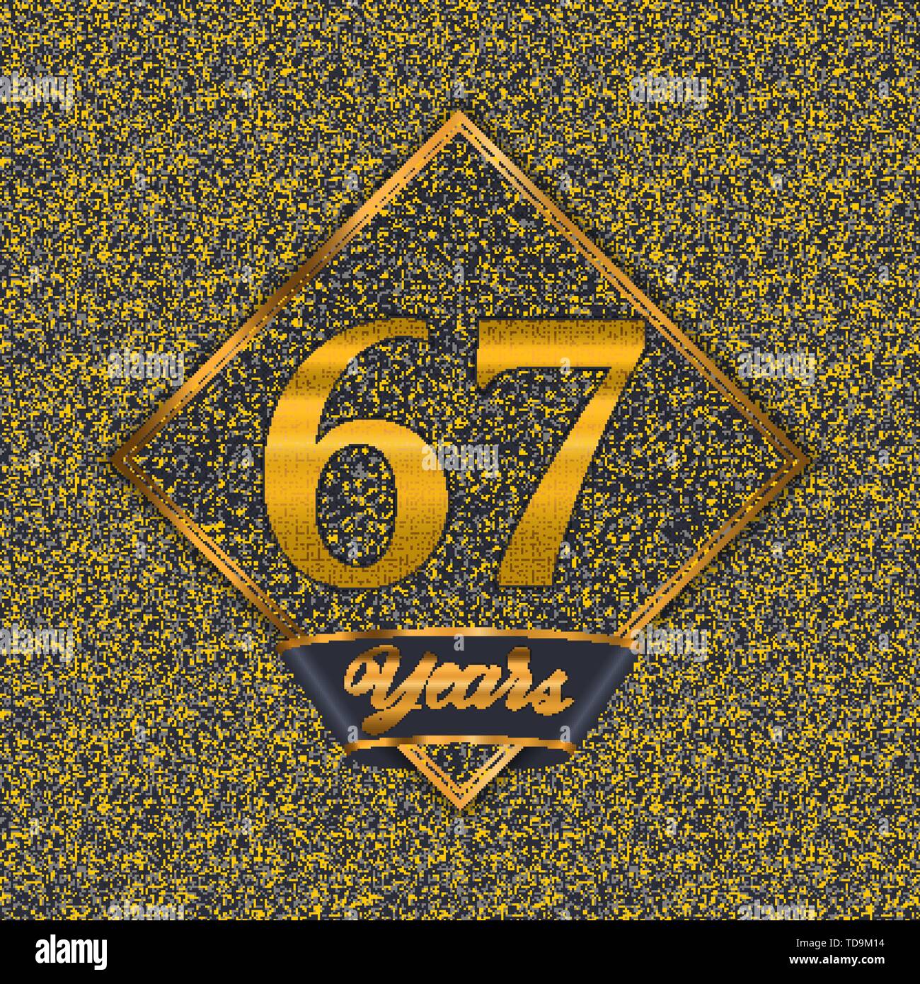 Golden number sixty-seven years (67 years) celebration design ...