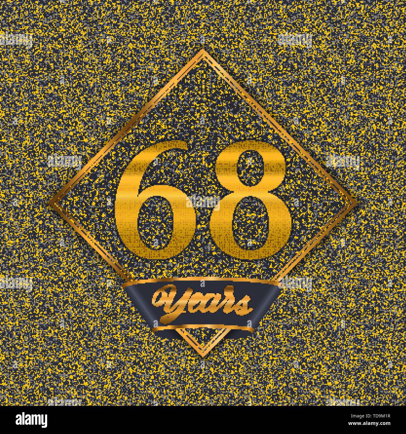 Golden number sixty-eight years (68 years) celebration design ...