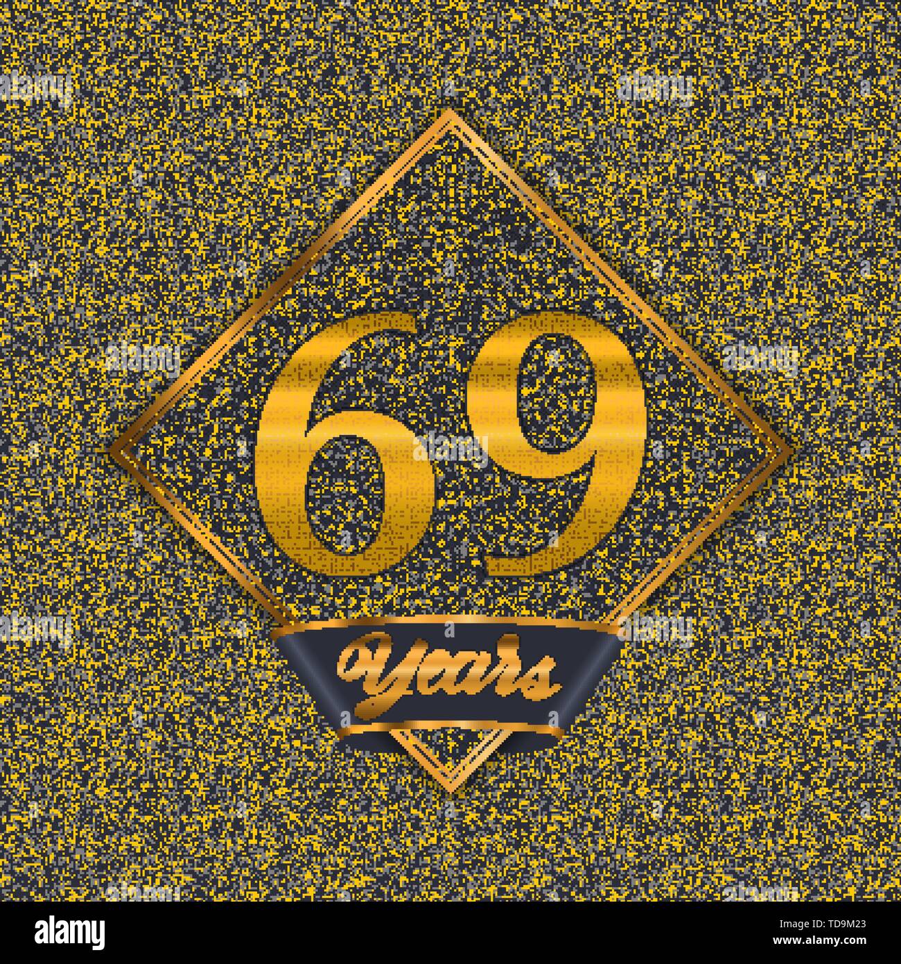 Golden number sixty-nine years (69 years) celebration design ...