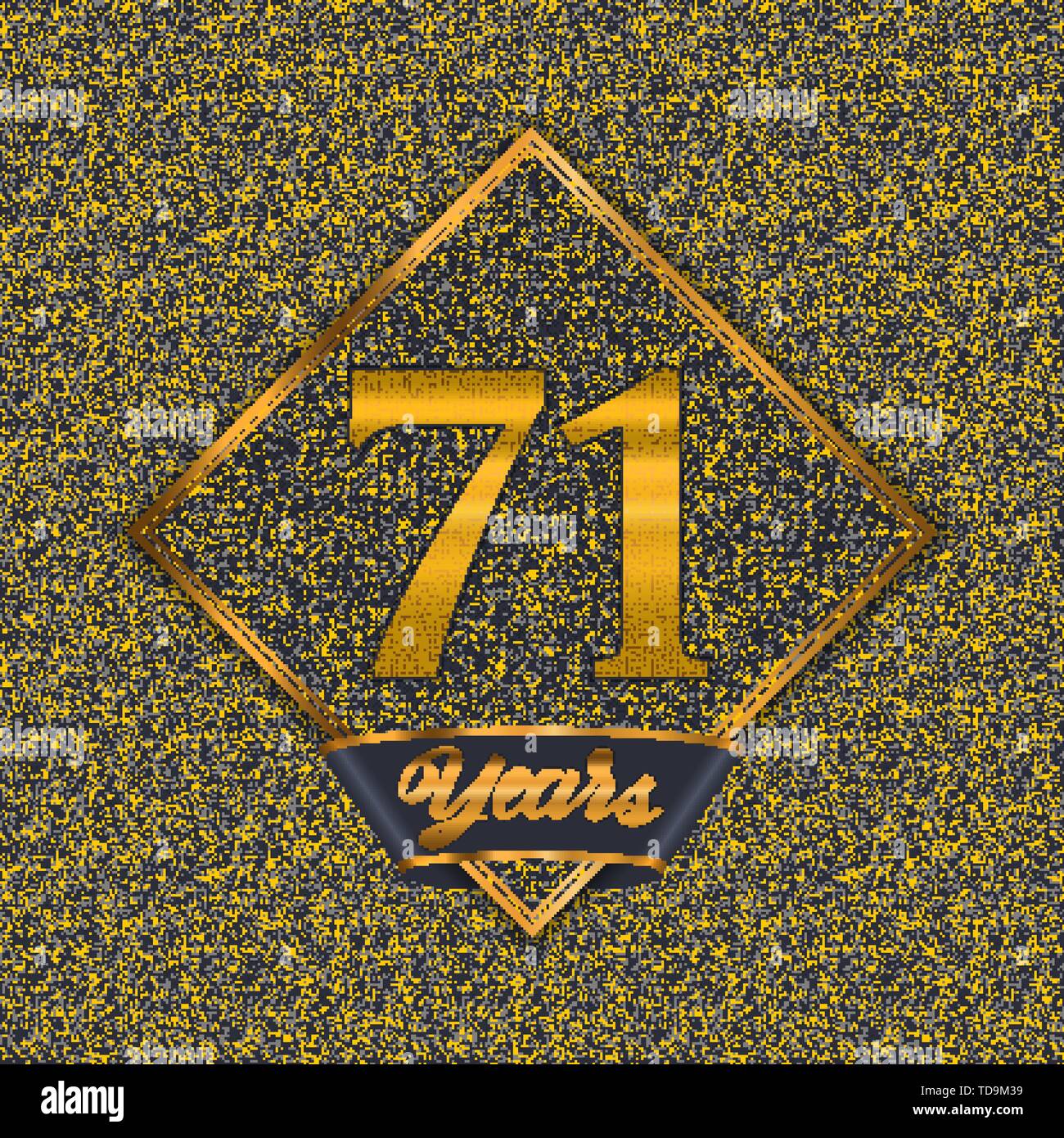 Golden number seventy-one years (71 years) celebration design ...