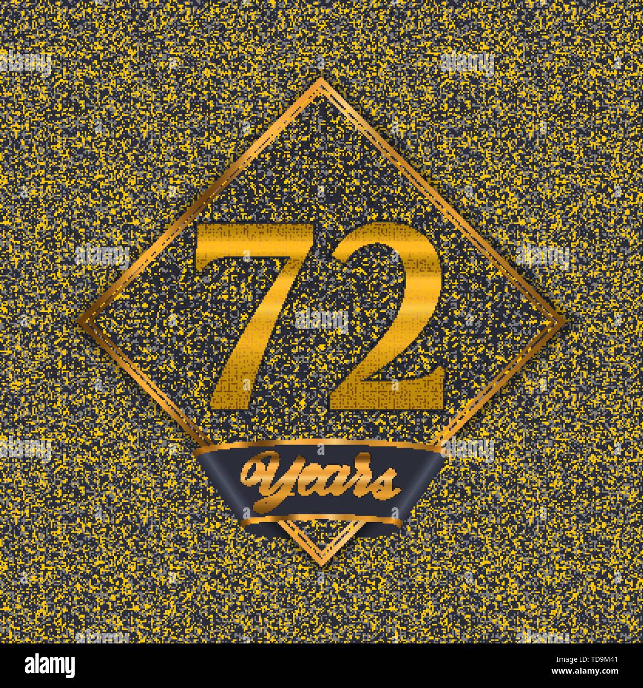 Golden number seventy-two years (72 years) celebration design ...