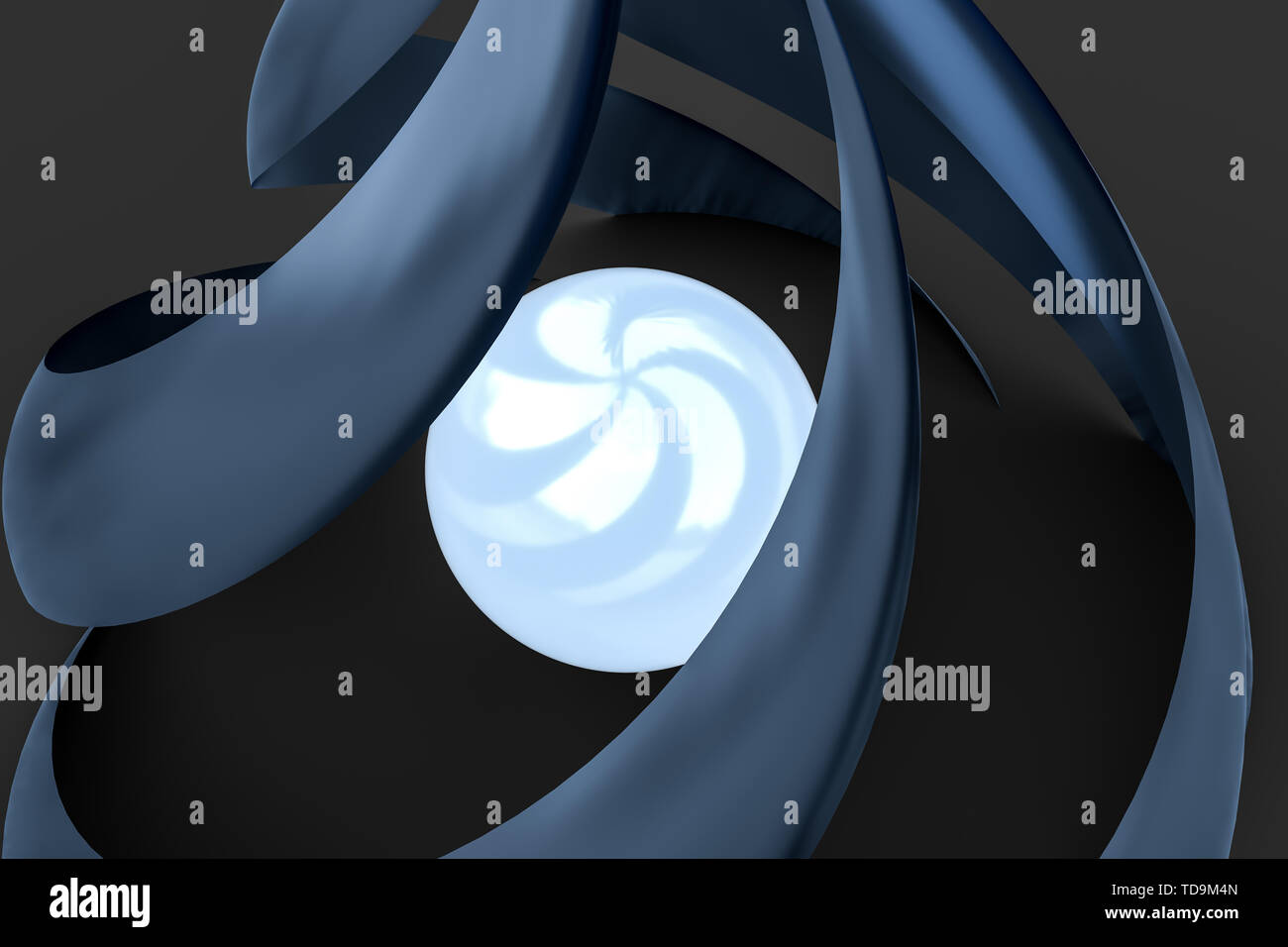 Three-dimensional rendering, blue flowing metallic pattern Stock Photo ...