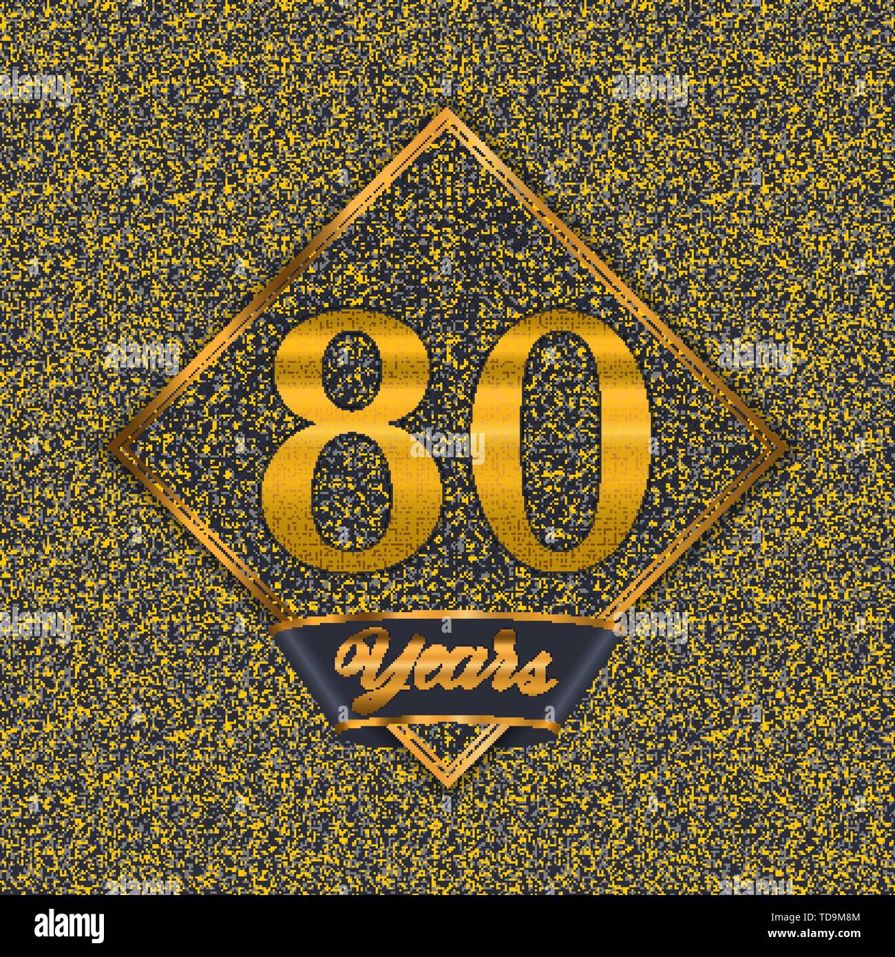 Golden number eighty years (80 years) celebration design. Anniversary ...