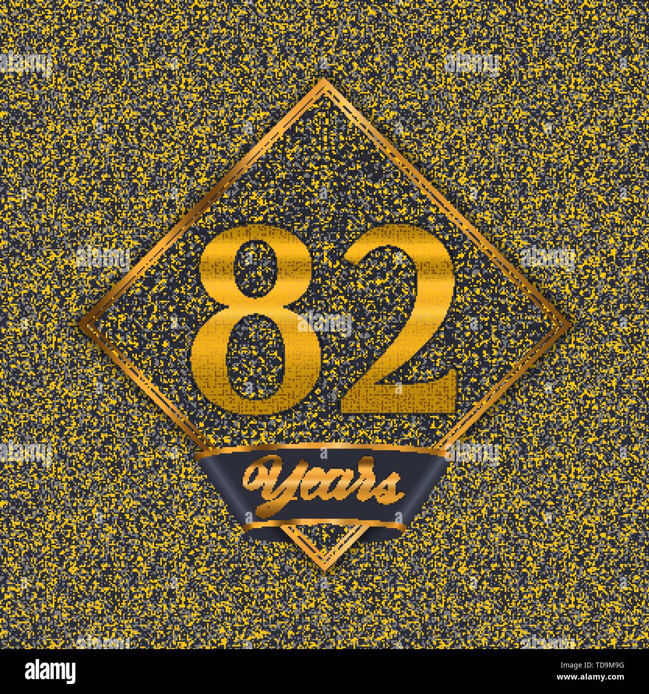 Golden number eighty-two years (82 years) celebration design ...
