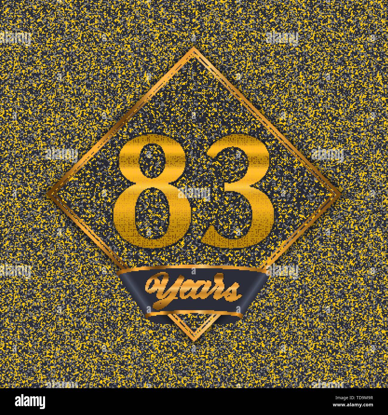 Golden number eighty-three years (83 years) celebration design ...