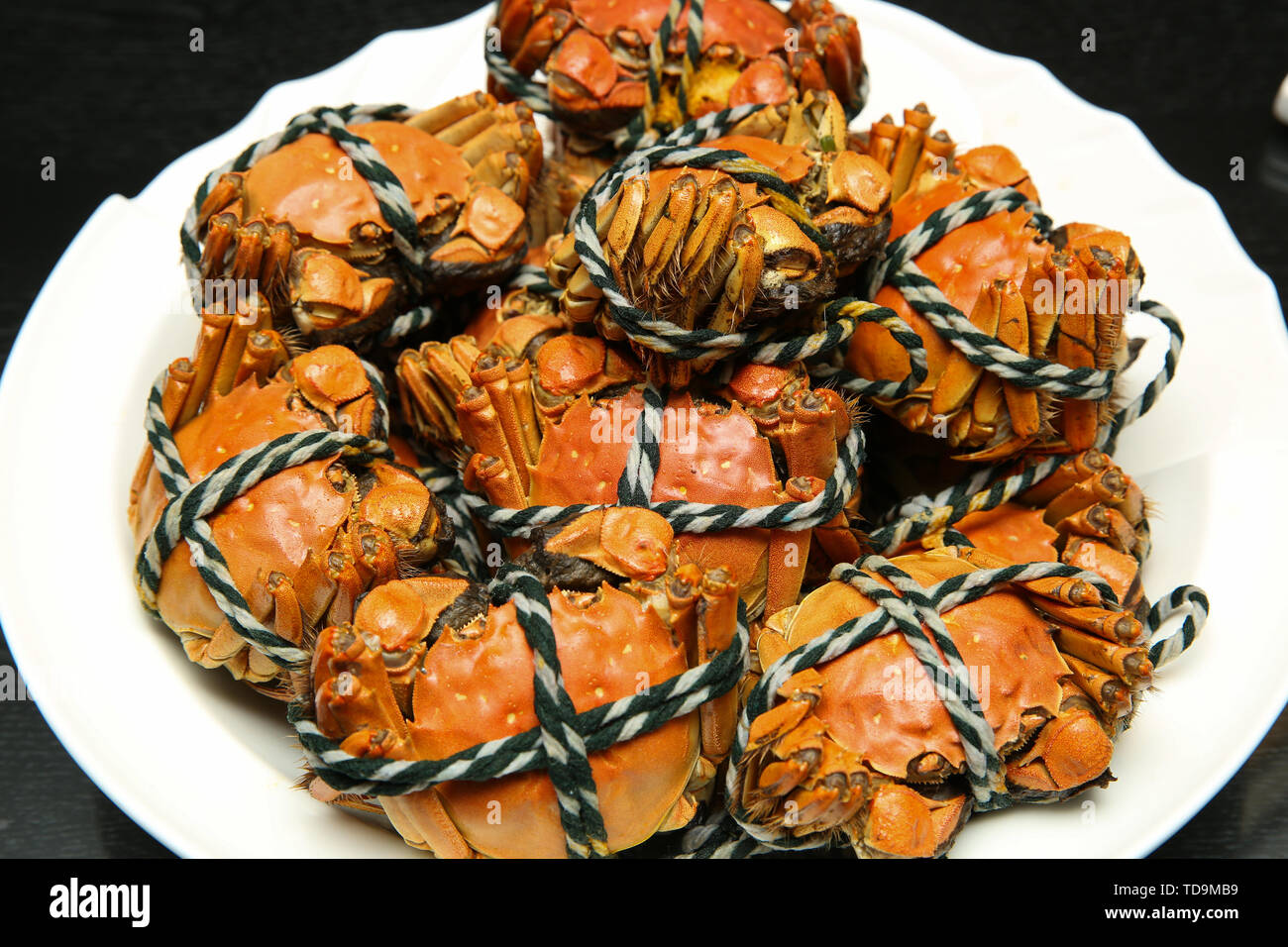 Steamed hairy crabs Stock Photo - Alamy