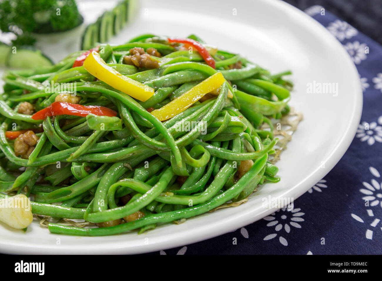 Chinese cuisine fried beans Stock Photo - Alamy