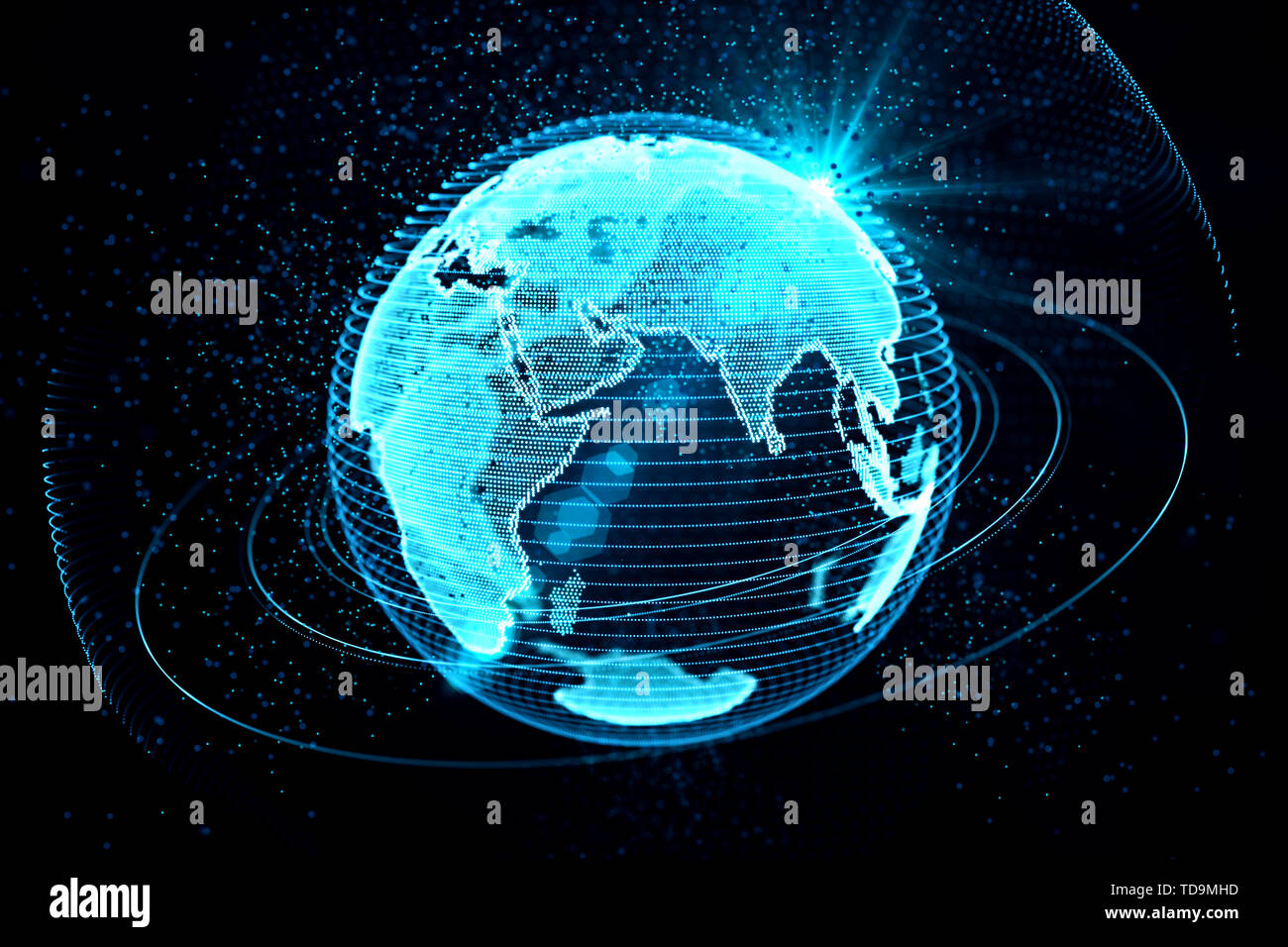 Holographic technology Earth Stock Photo - Alamy