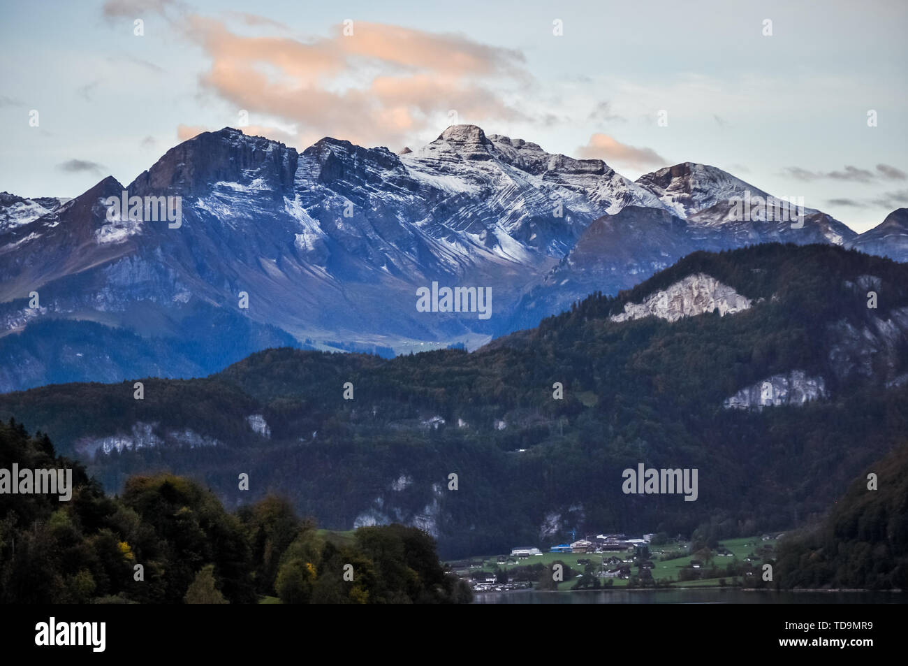 Swiss Interlaken Jungfrau Snow Mountain Scenery Stock Photo - Alamy