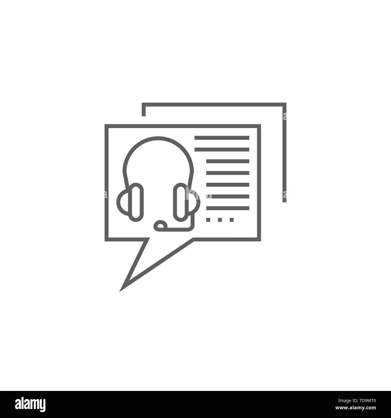 Online Consulting Related Vector Thin Line Icon. Isolated on White ...