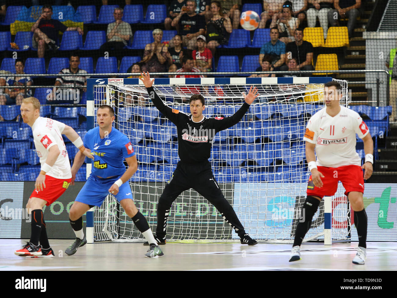 KYIV, UKRAINE - JUNE 12, 2019: Goalkeeper Niklas LANDIN JACOBSEN of ...