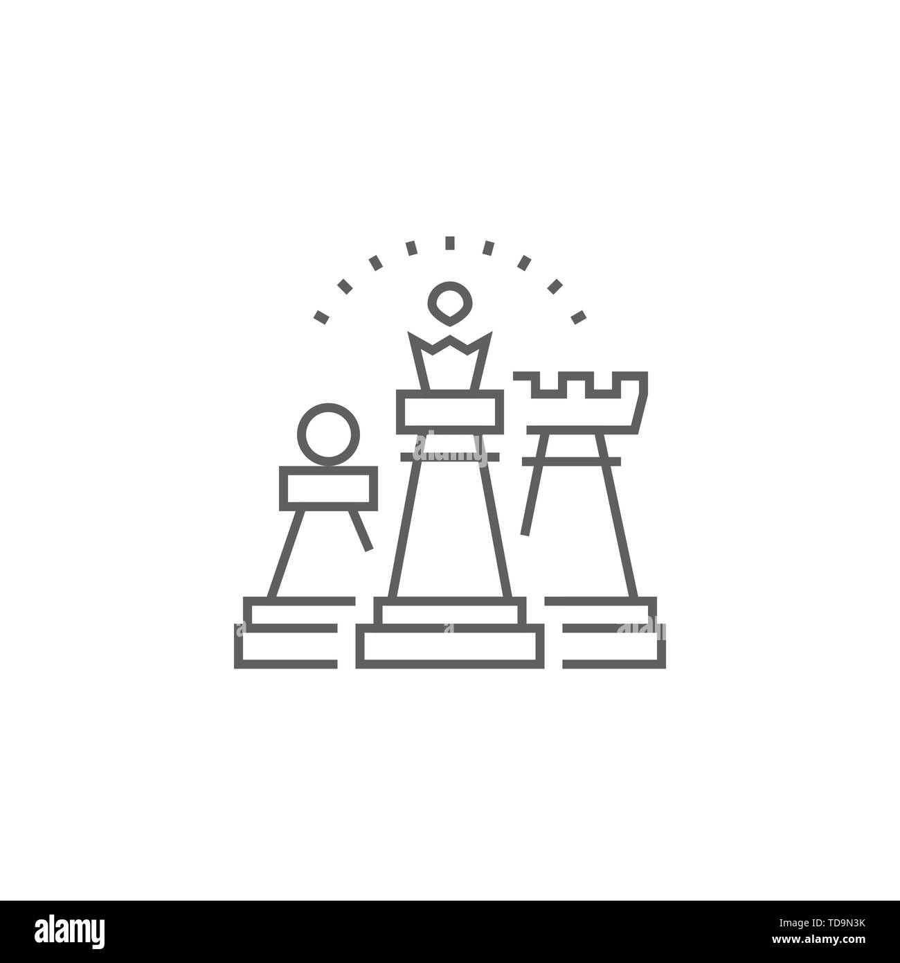 Strategy Related Vector Thin Line Icon. Isolated on White Background ...