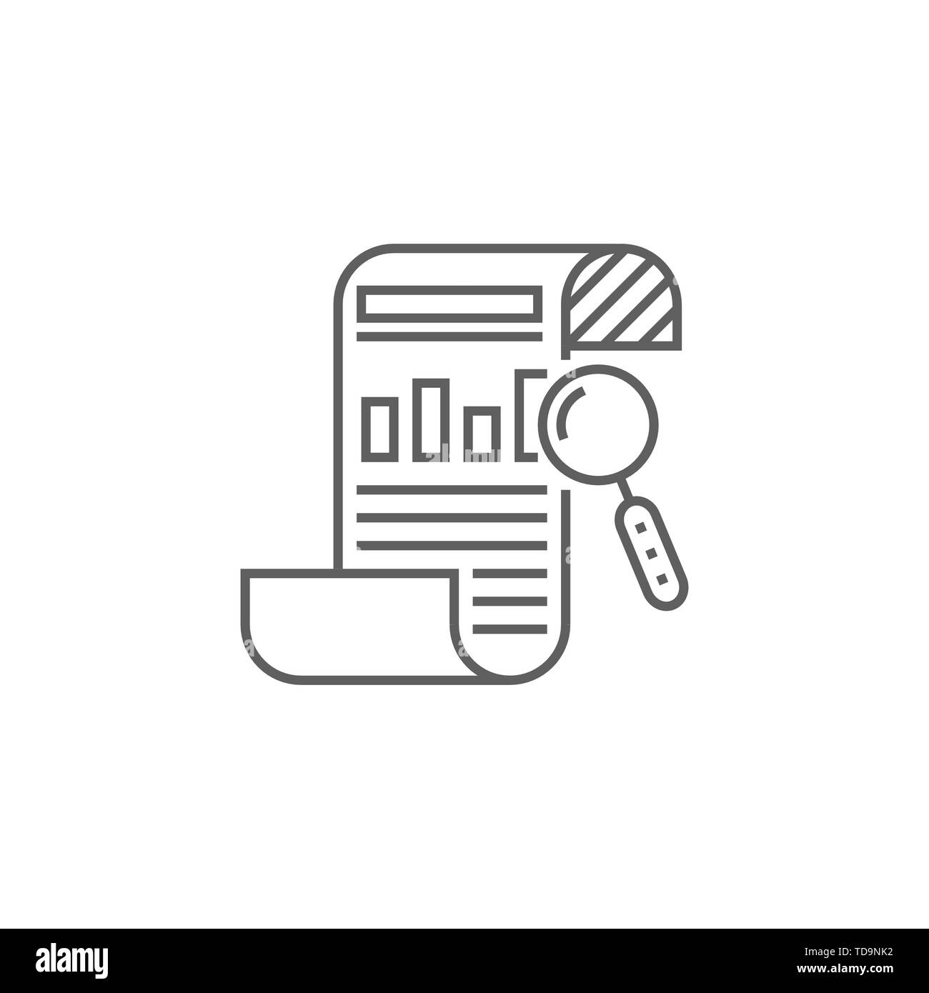 SEO Report Related Vector Thin Line Icon. Isolated on White Background ...