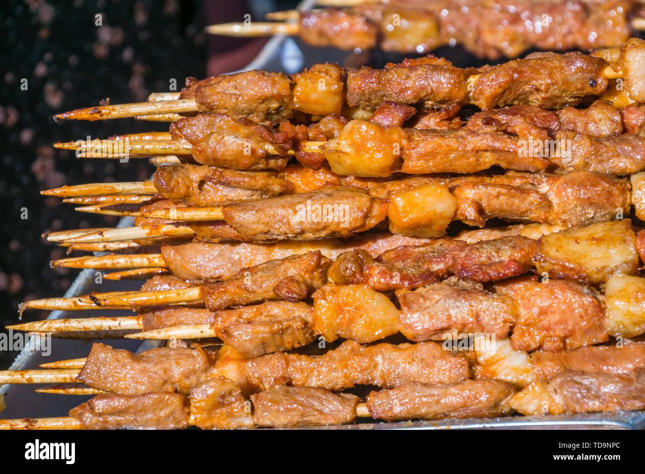 Chinese snack kebab close-up Stock Photo - Alamy