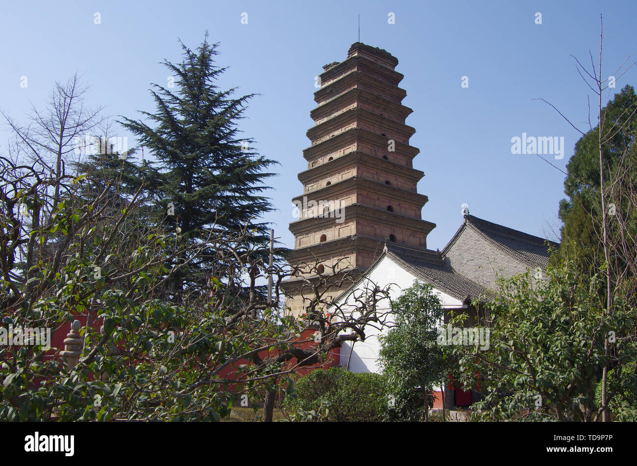 Ancient architecture of Xiangji Temple in Xi'an Stock Photo - Alamy