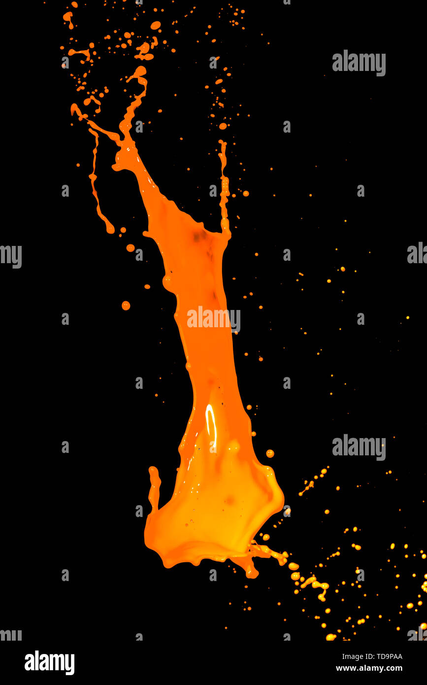 isolated orange water splash on background Stock Photo - Alamy