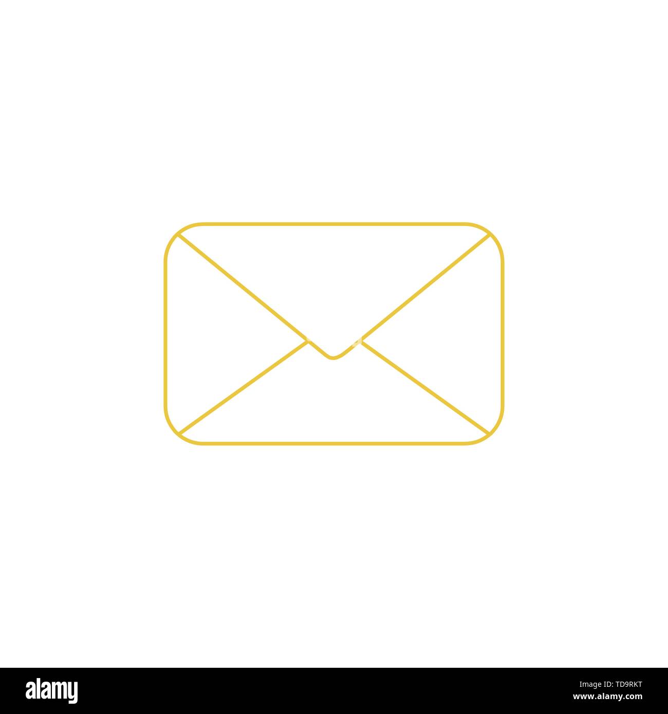 Vector icon of closed mail envelope. White background and colored ...