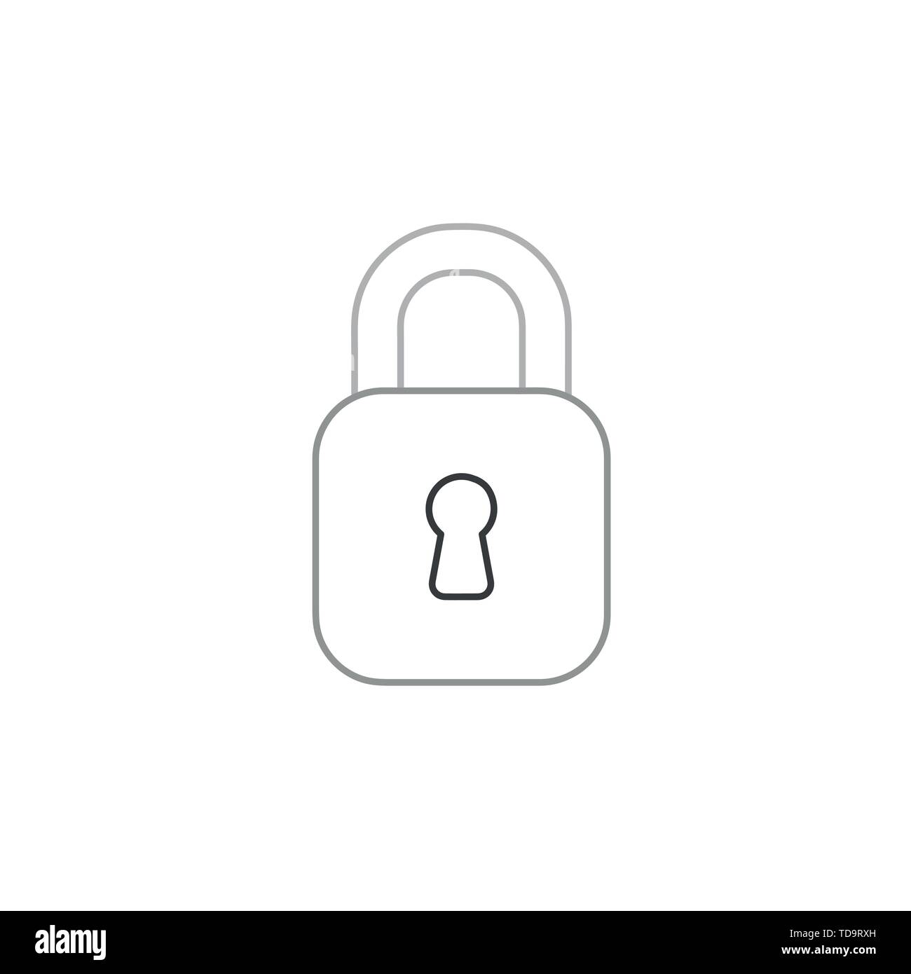 Vector icon of closed, locked padlock. White background and colored ...