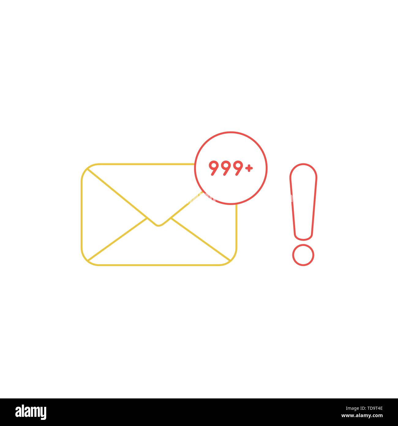 Vector icon concept of closed envelope email and lot of junk spam ...