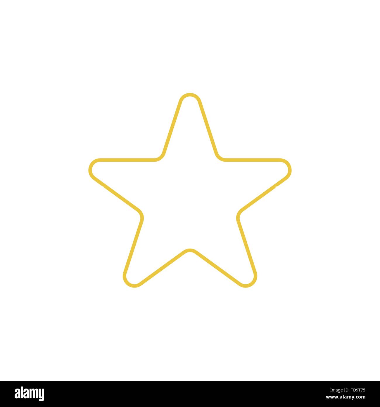 Vector icon of star shape. White background and colored outlines Stock ...
