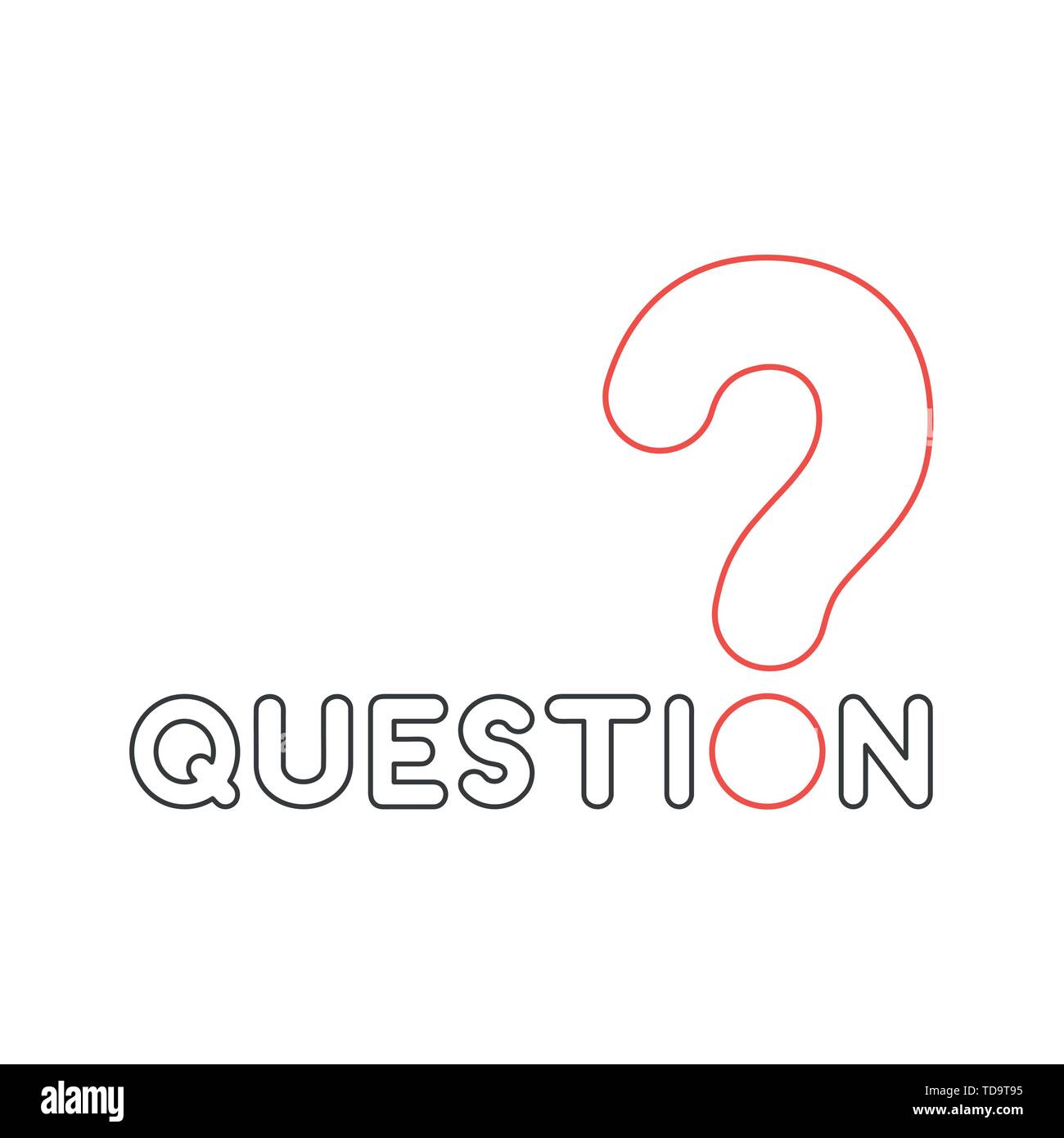 Vector icon concept of question word text with question mark. White ...