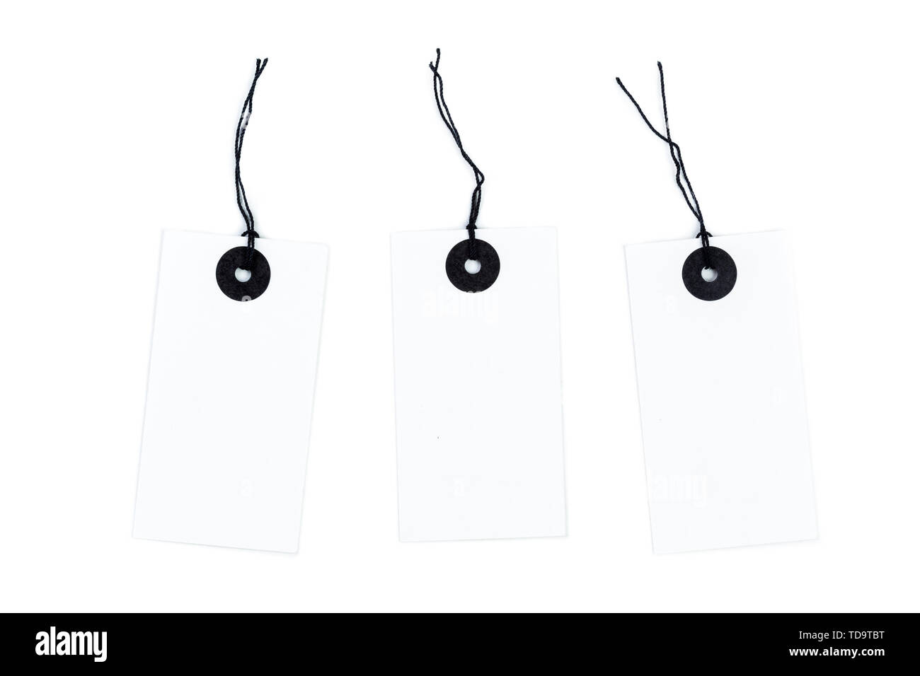 Blank paper label or cloth tag set isolated Stock Photo - Alamy