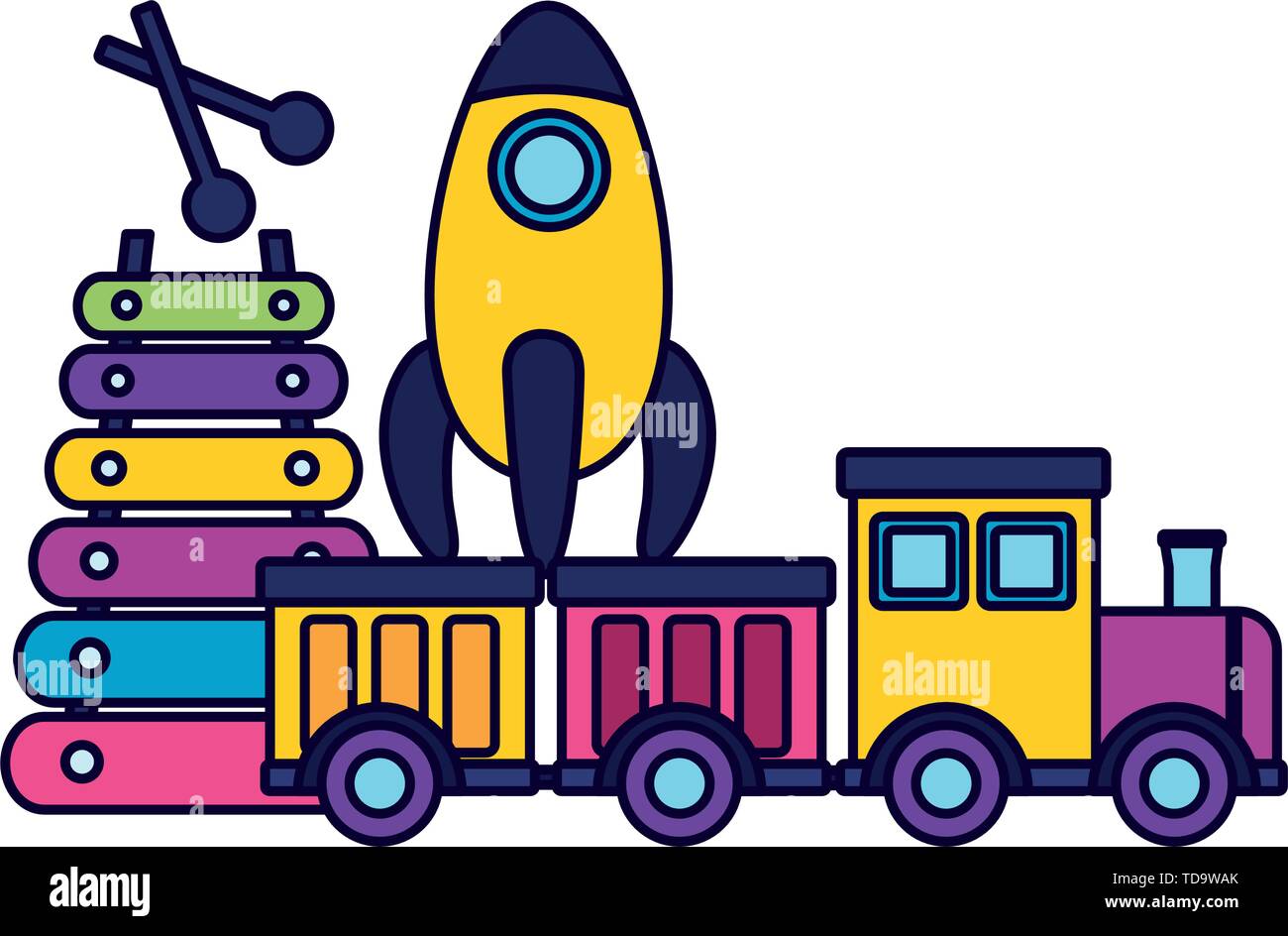 Rocket train Stock Vector Images - Alamy