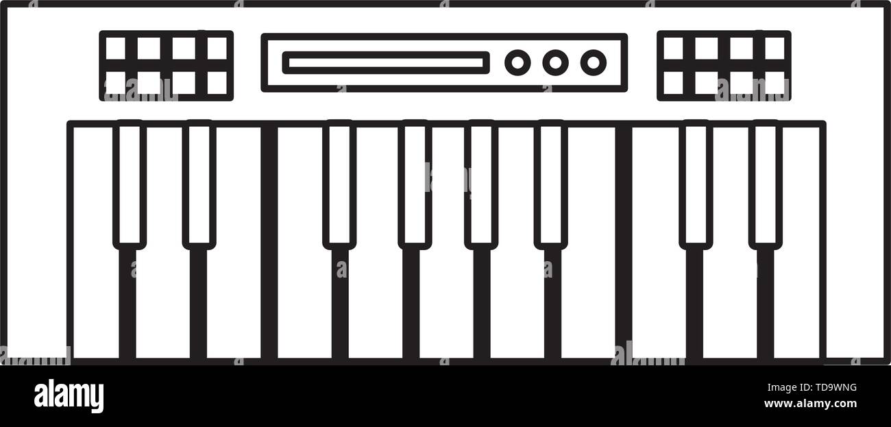 synthesizer keyboard music on white background Stock Vector Image & Art ...
