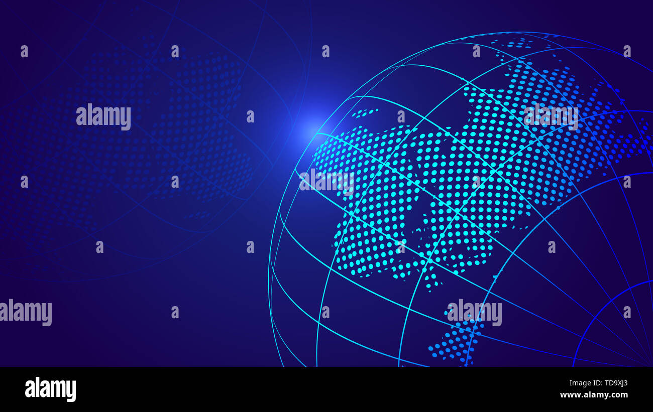 Digital Earth, dot-line links combine to form the Earth elements of ...