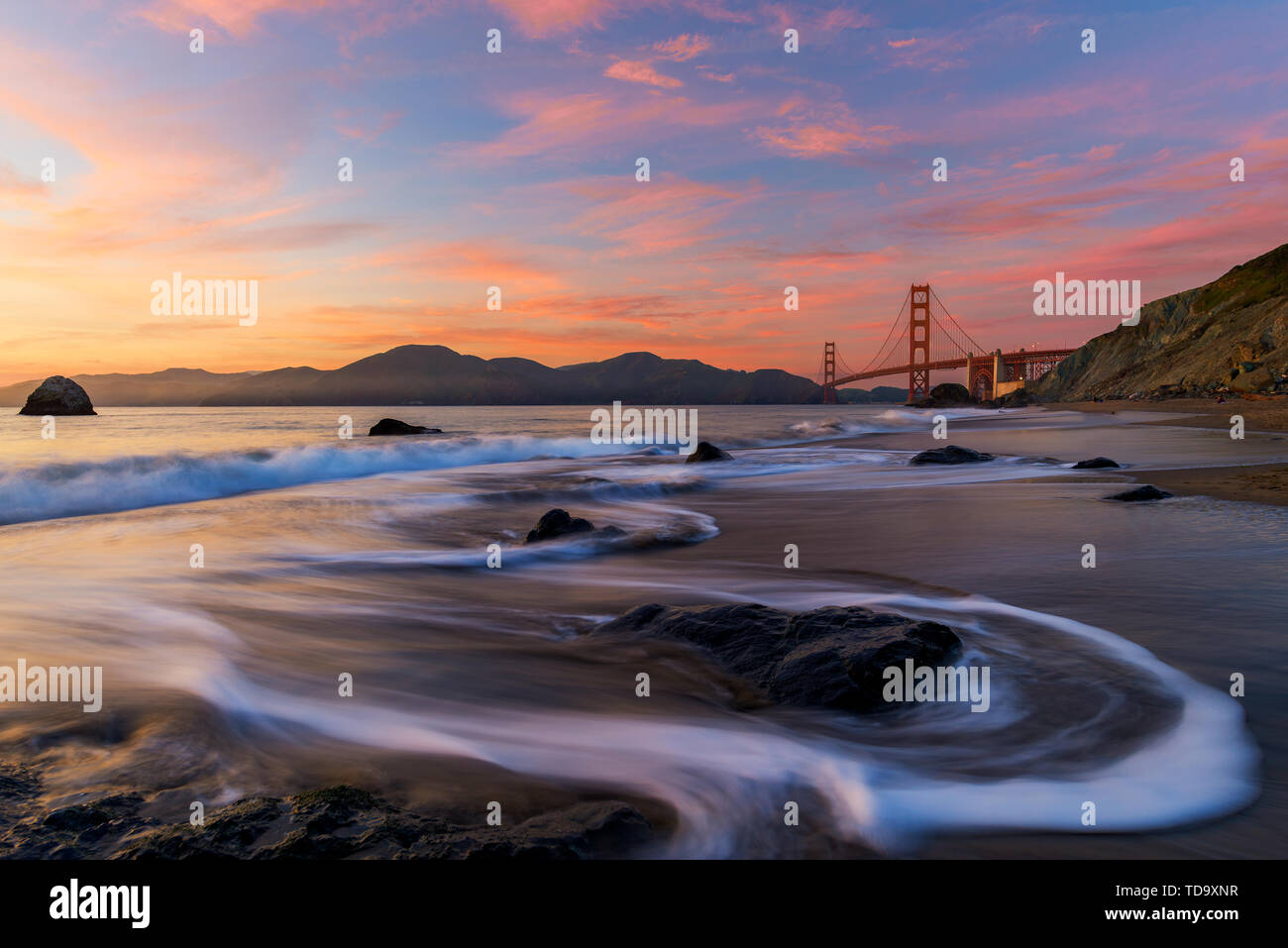 Golden Gate sunset Stock Photo - Alamy