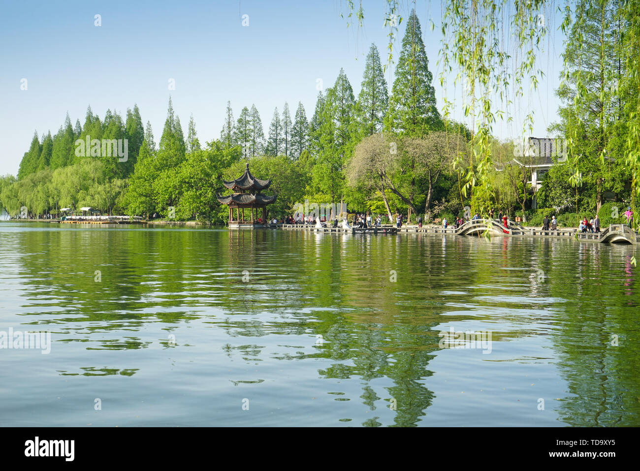 Spring color of West Lake Scenic Area Stock Photo - Alamy