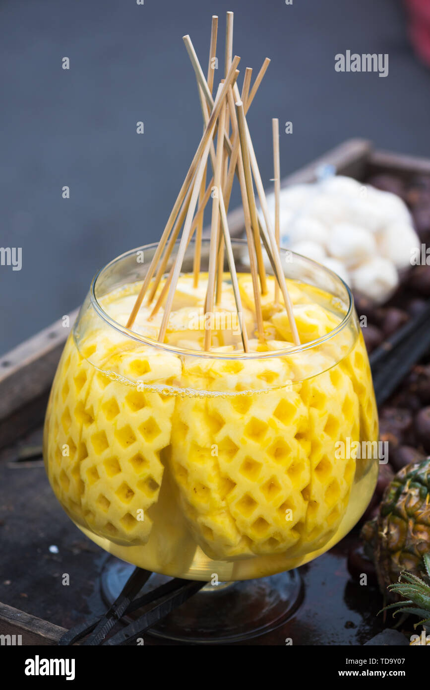 Street food, salt water, pineapple Stock Photo - Alamy