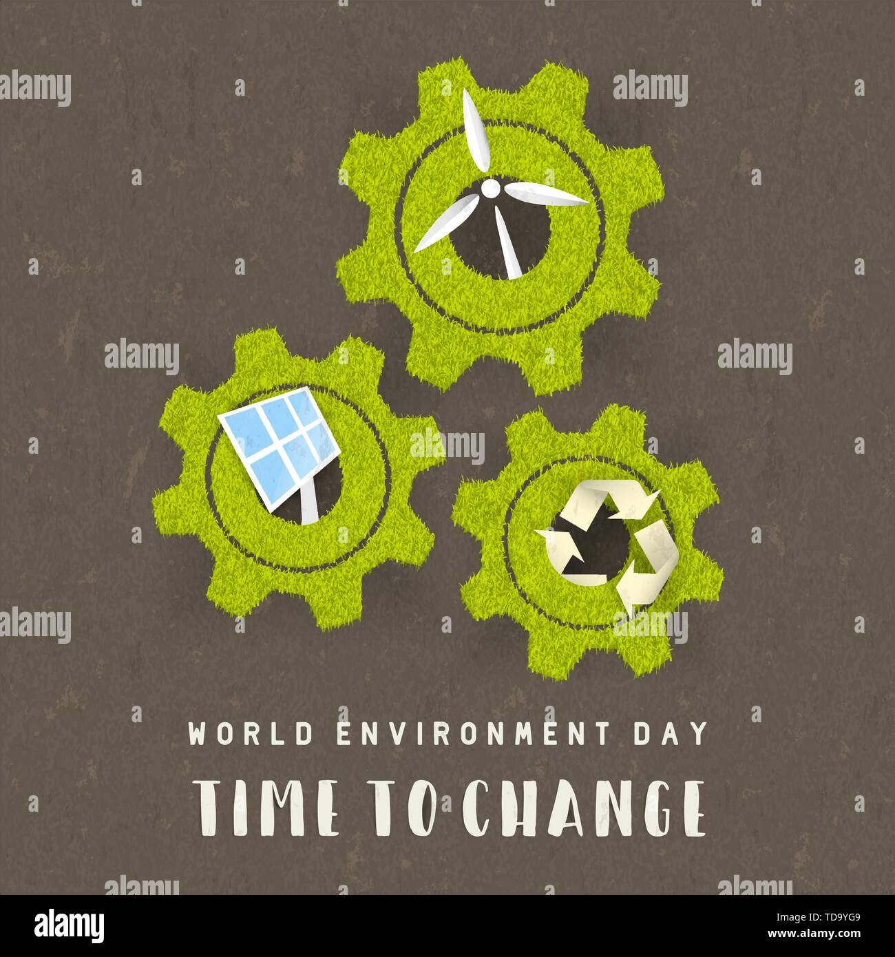 World Environment Day illustration for green technology concept ...