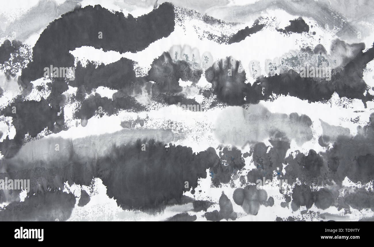 Abstract landscape ink background Stock Photo - Alamy