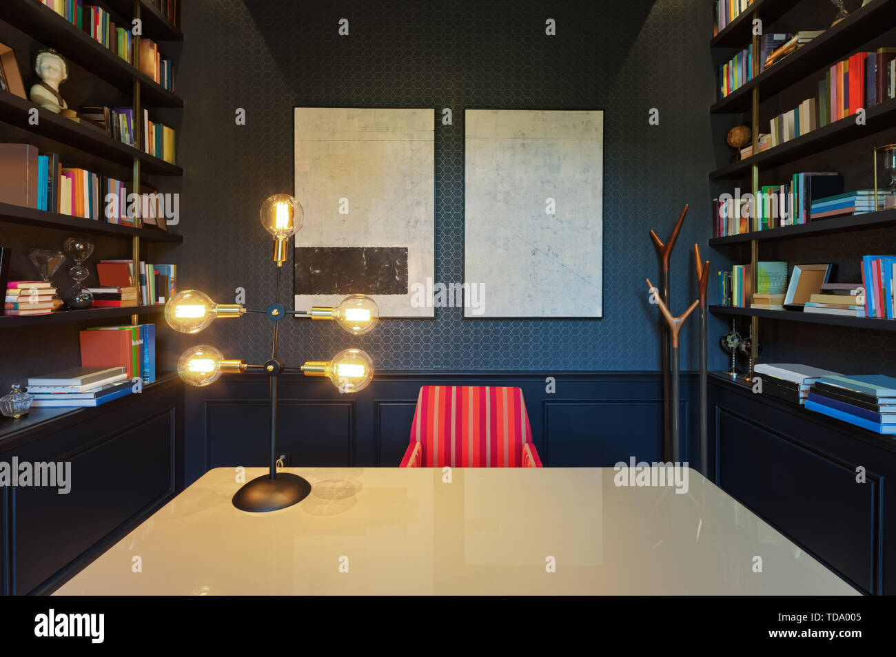 Interior of modern reading room Stock Photo - Alamy