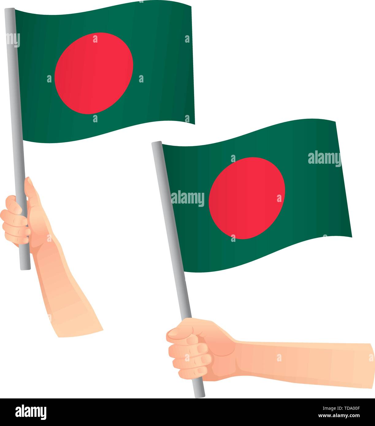 Bangladesh flag in hand. Patriotic background. National flag of ...