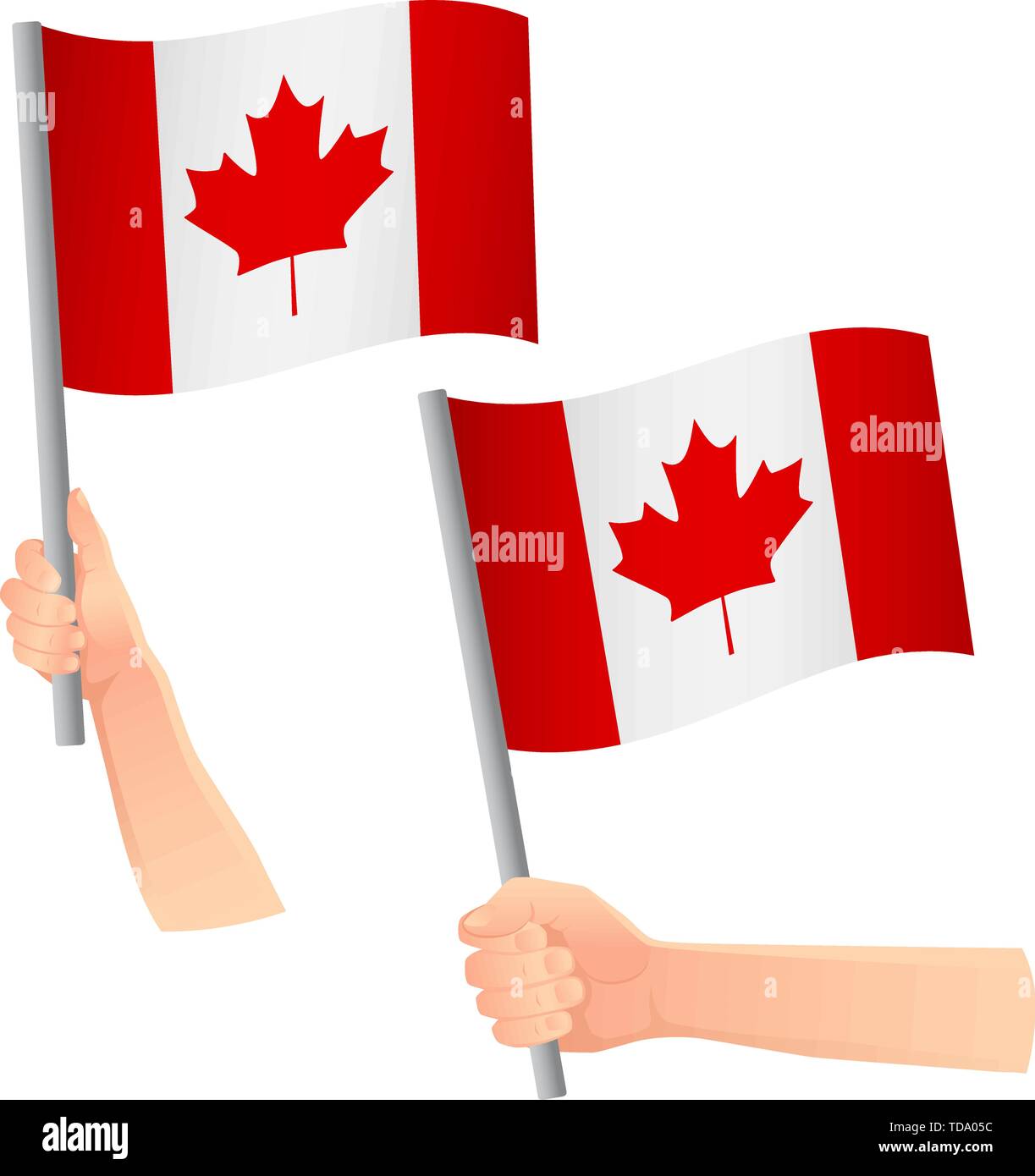 Canada flag in hand. Patriotic background. National flag of Canada ...