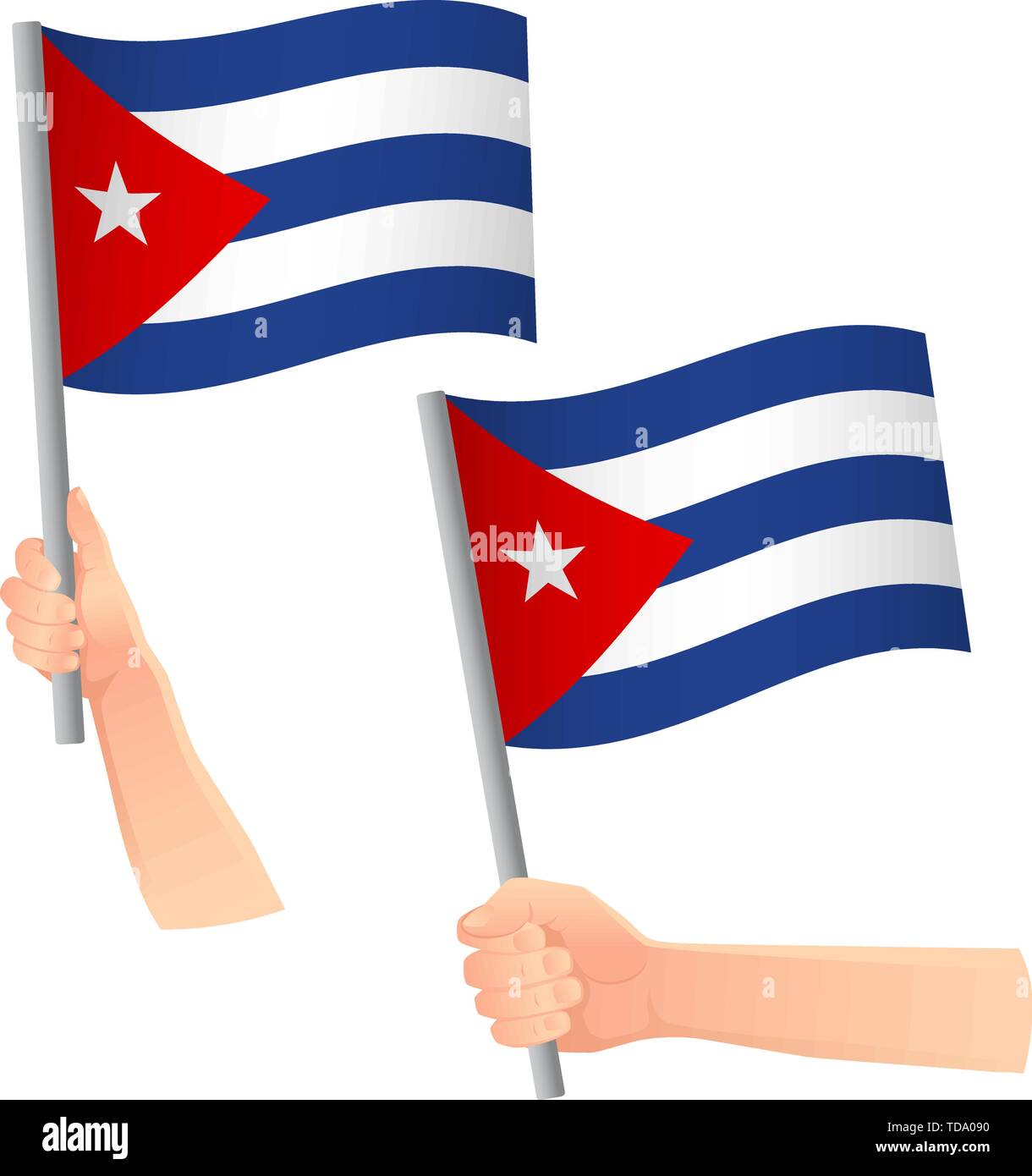 Cuba flag in hand. Patriotic background. National flag of Cuba vector ...