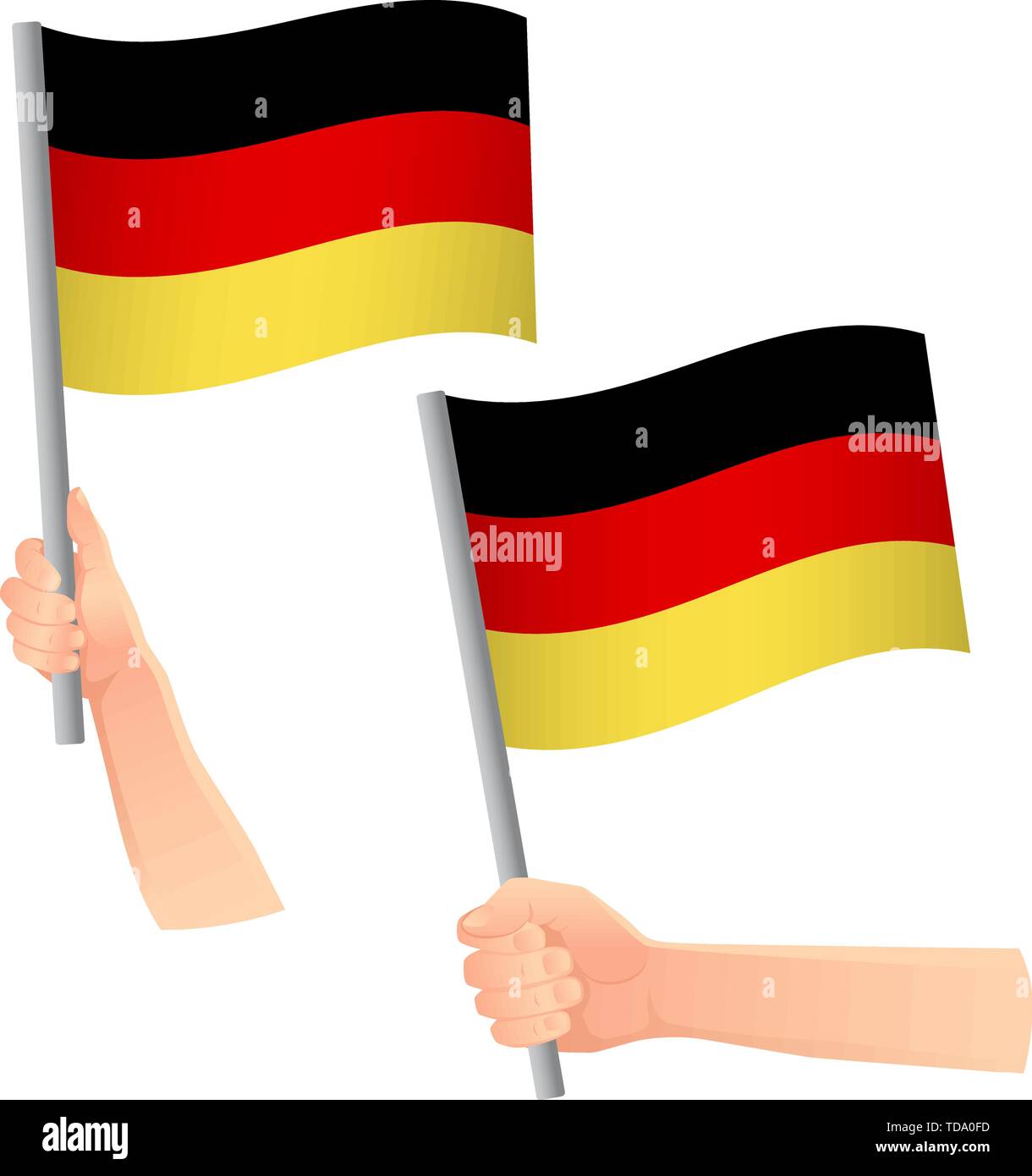 Germany flag in hand. Patriotic background. National flag of Germany ...