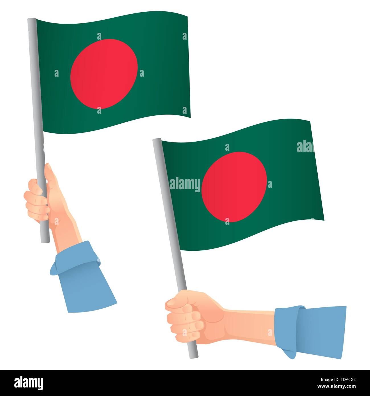 Bangladesh flag in hand. Patriotic background. National flag of ...