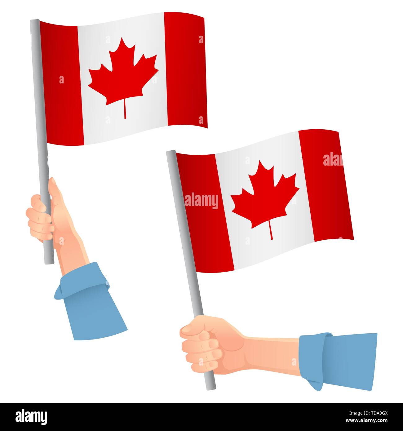 Canada flag in hand. Patriotic background. National flag of Canada ...