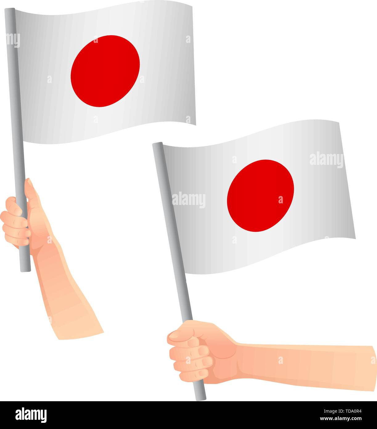 Japan flag in hand. Patriotic background. National flag of Japan vector ...