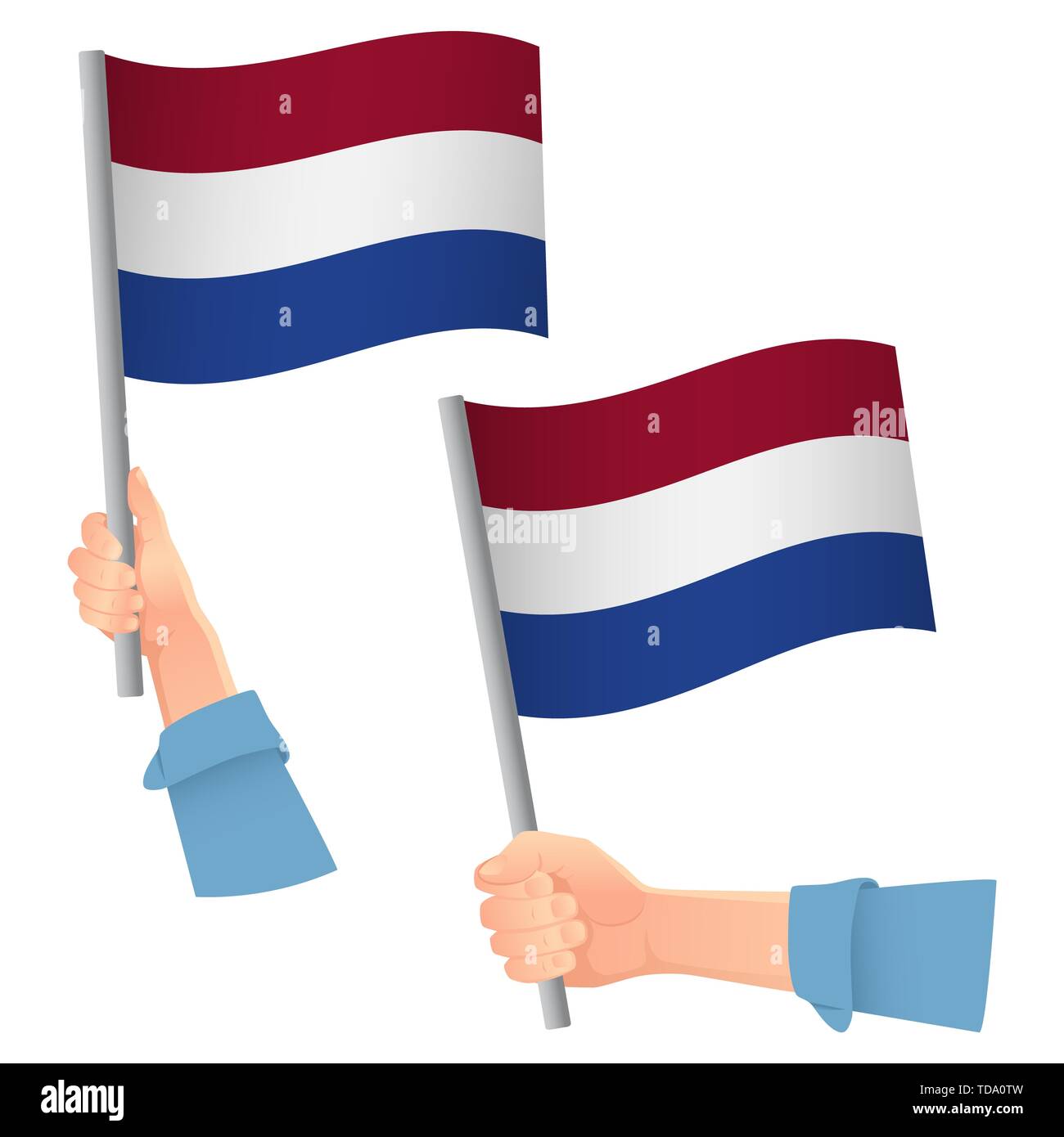 Netherlands flag in hand. Patriotic background. National flag of ...