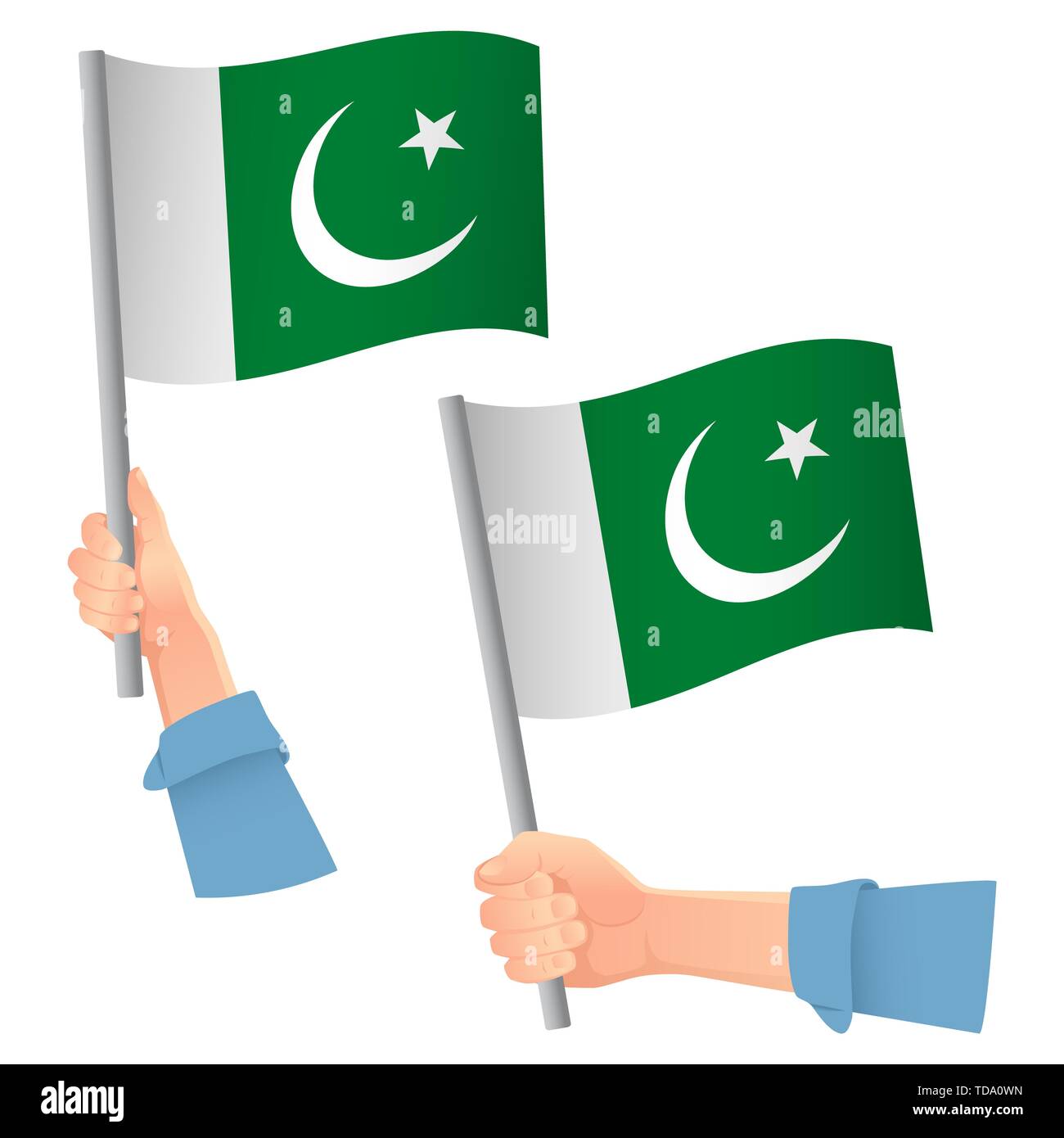 Pakistan flag in hand. Patriotic background. National flag of Pakistan ...