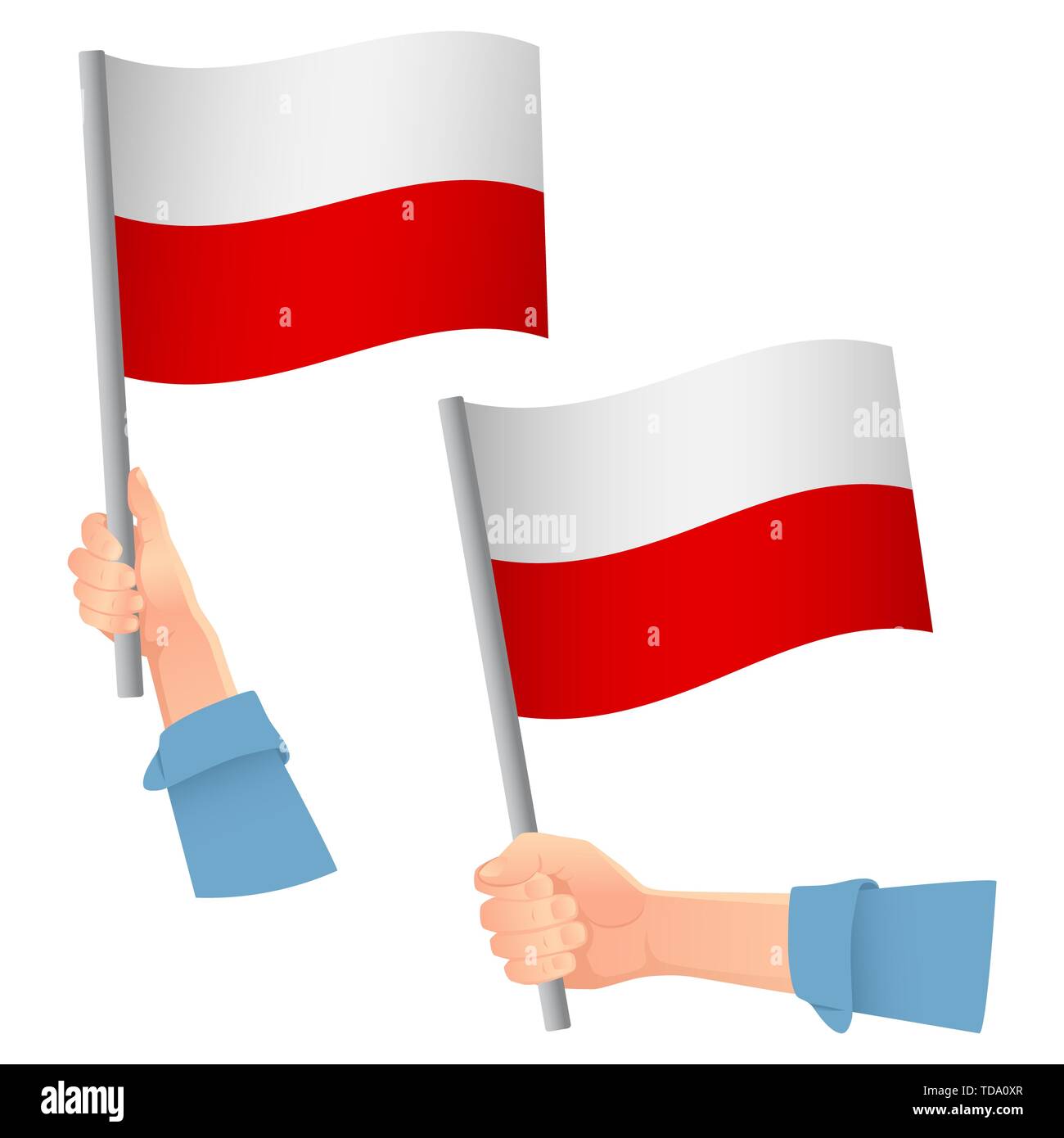 Poland flag in hand. Patriotic background. National flag of Poland ...