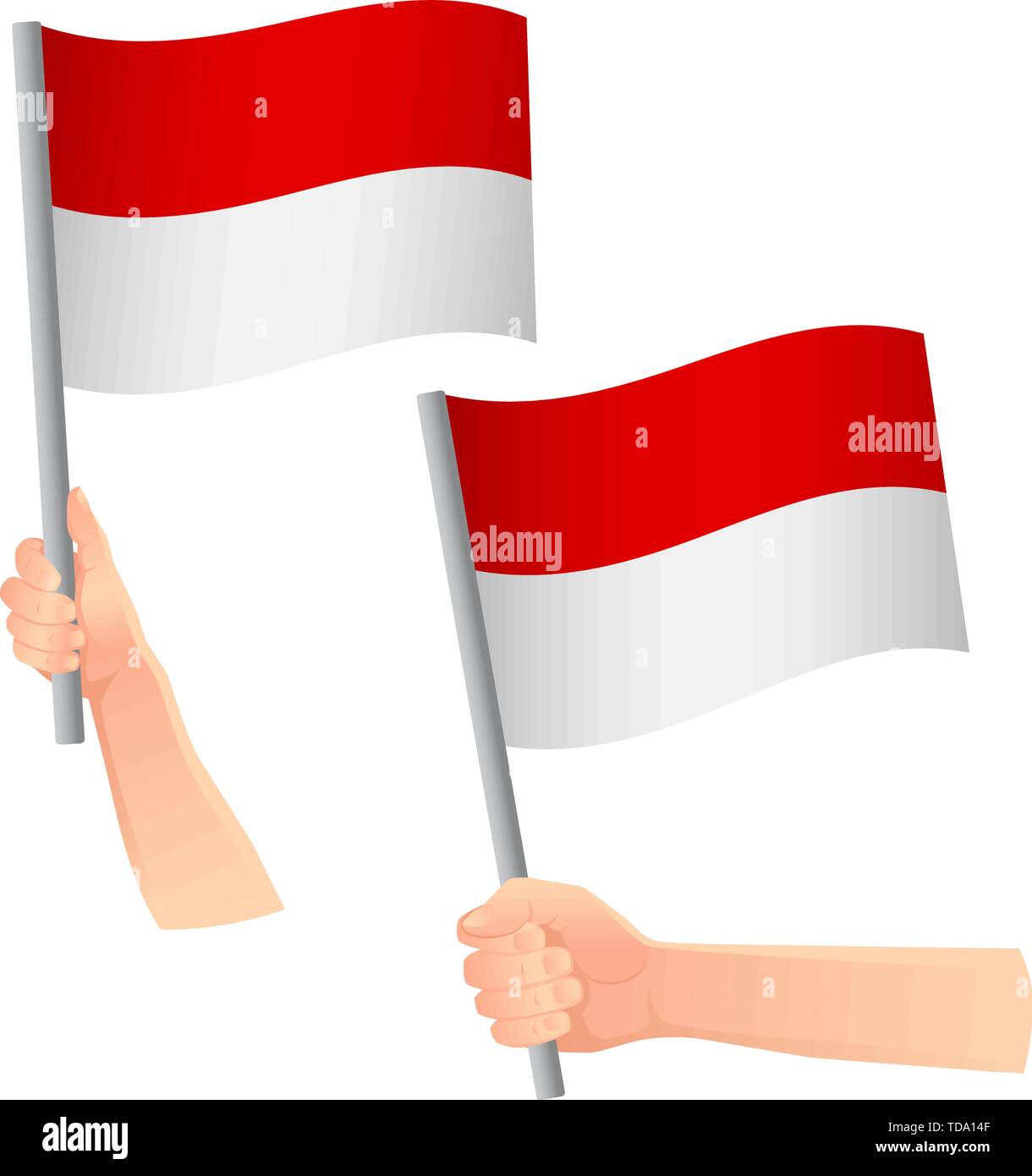 Monaco flag in hand. Patriotic background. National flag of Monaco ...
