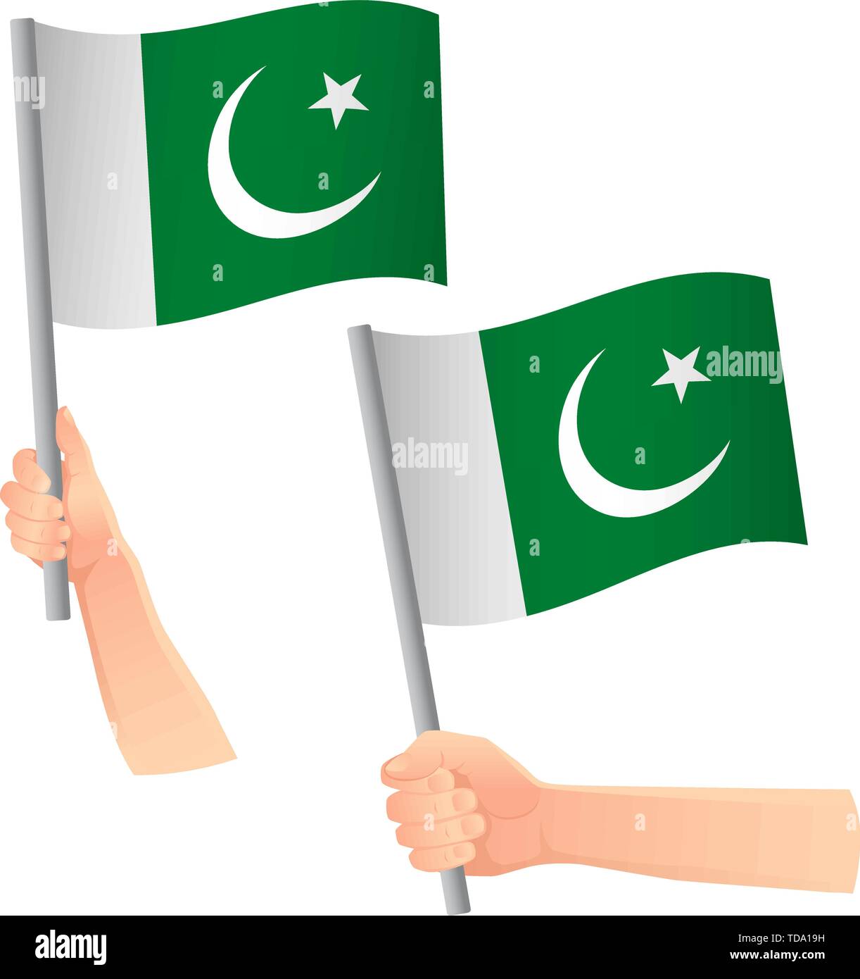 Pakistan flag in hand. Patriotic background. National flag of Pakistan ...