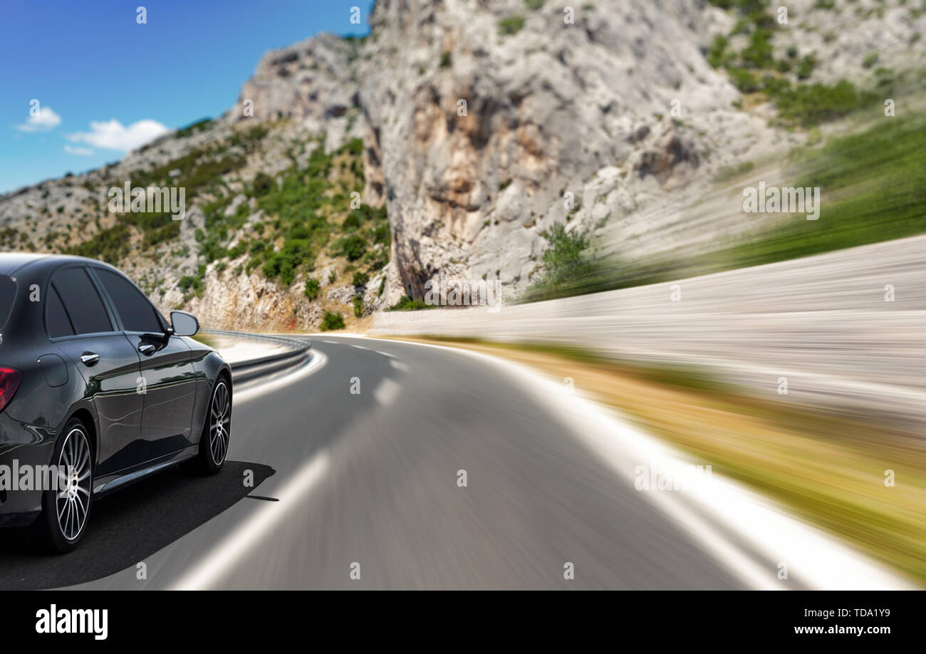 Family car trip highway hi-res stock photography and images - Alamy